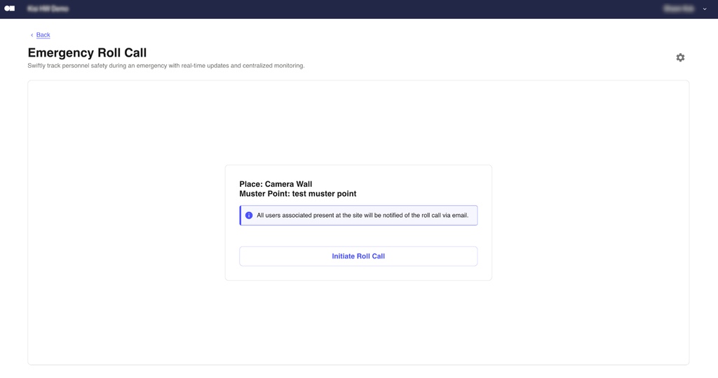 Activate emergency roll call | Kisi Product Documentation