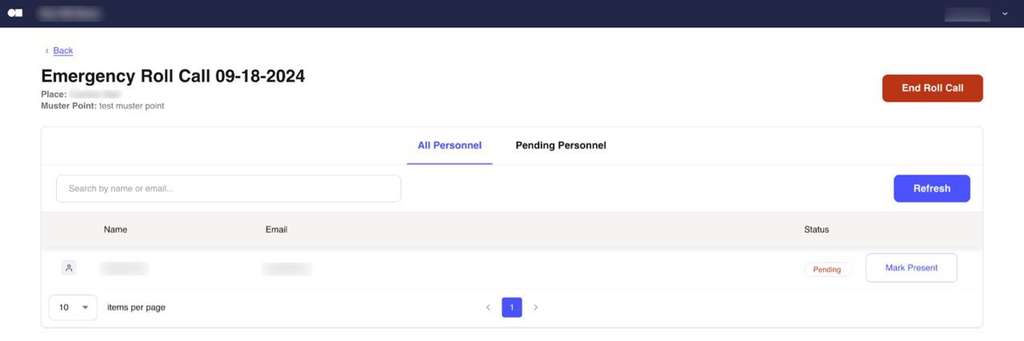 Activate emergency roll call | Kisi Product Documentation